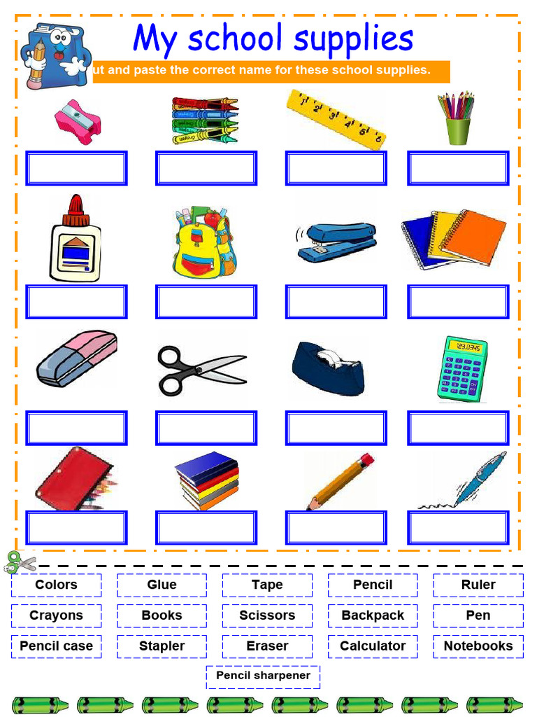 Classroom objects cut and paste | PDF