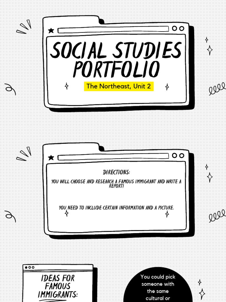 Social Studies Portfolio - Unit 2 The Northeast | PDF