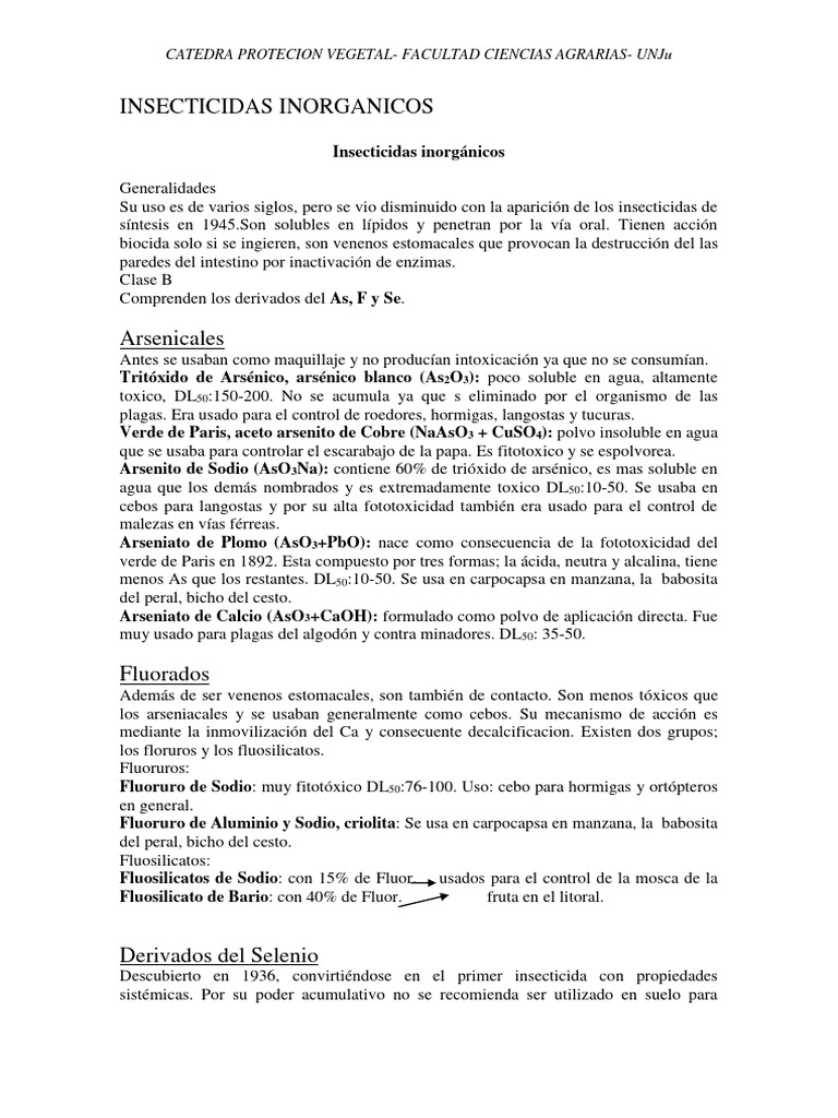 Insecticidas Apuntes 2022 | PDF | Insecticida | Ddt