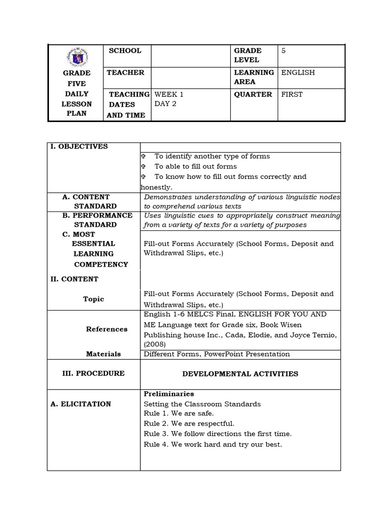 Eng.5 Q1 W1 D2 | PDF