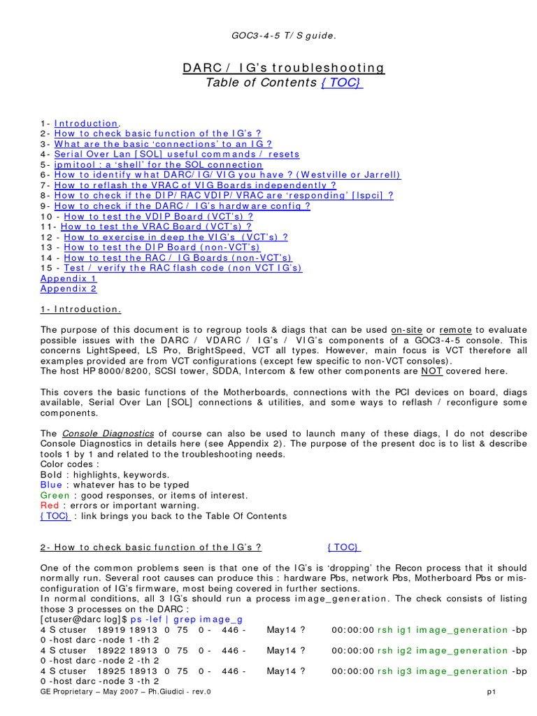 Ge GOC's TroubleShooting | PDF | Computers