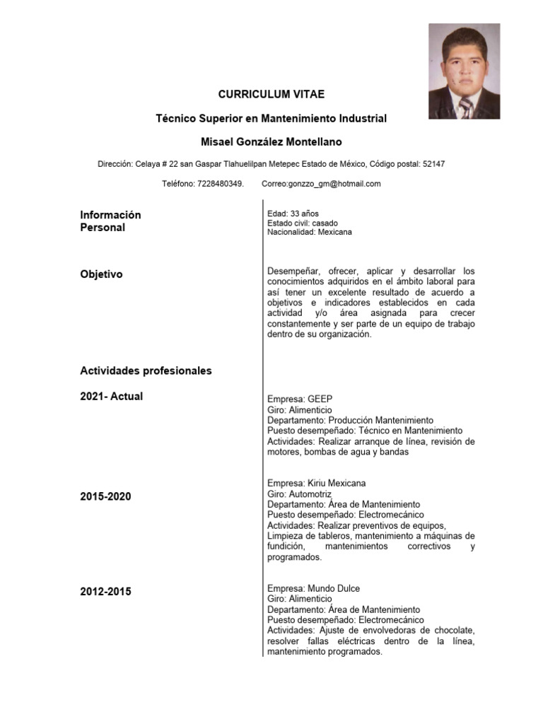 Curriculum Vitae Misael | PDF | México