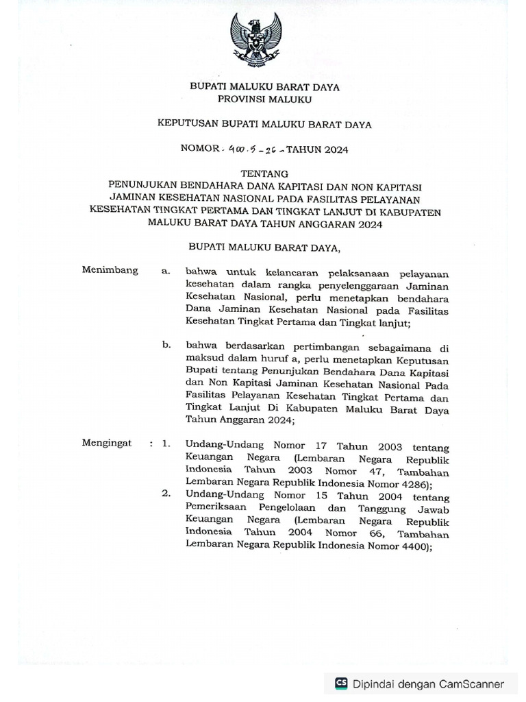 SK Bendahara JKN 2024-1 | PDF