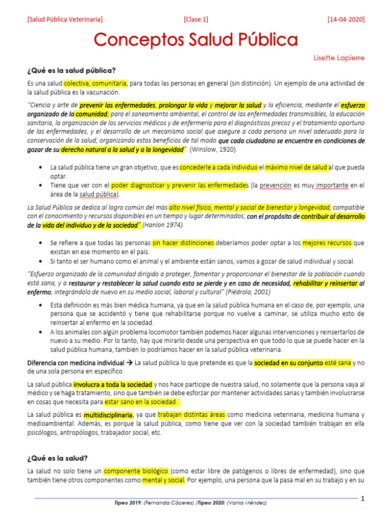 Clase 1 Conceptos Salud Pública | PDF | Salud pública