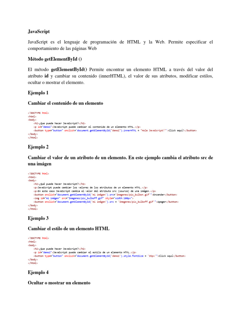 Guía JavaScript | PDF | Script Java | HTML Guía JavaScript | PDF | Script Java | HTML