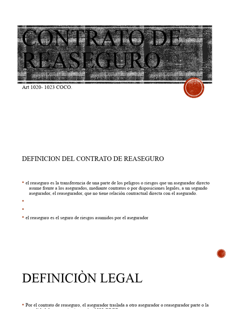 Contrato de Reaseguro: Definición y Elementos | PDF