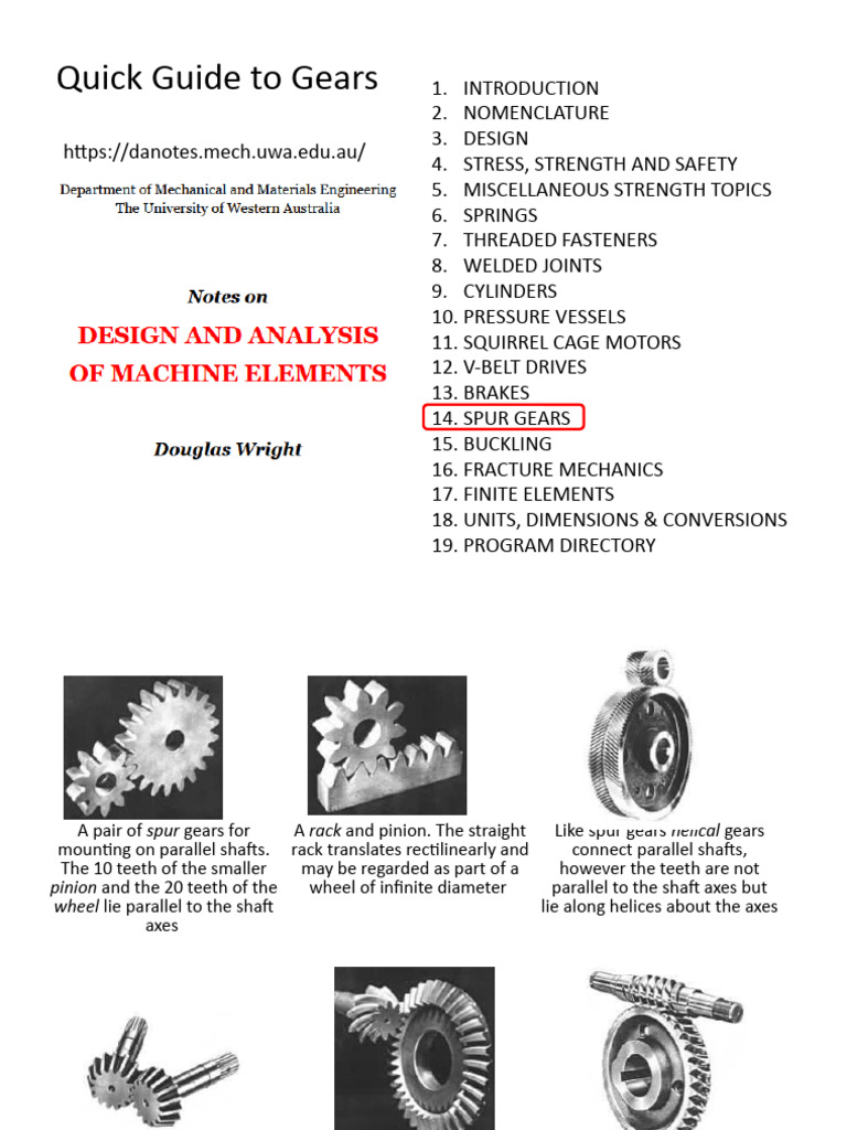 Quick Guide To Gears | PDF | Gear | Mechanics