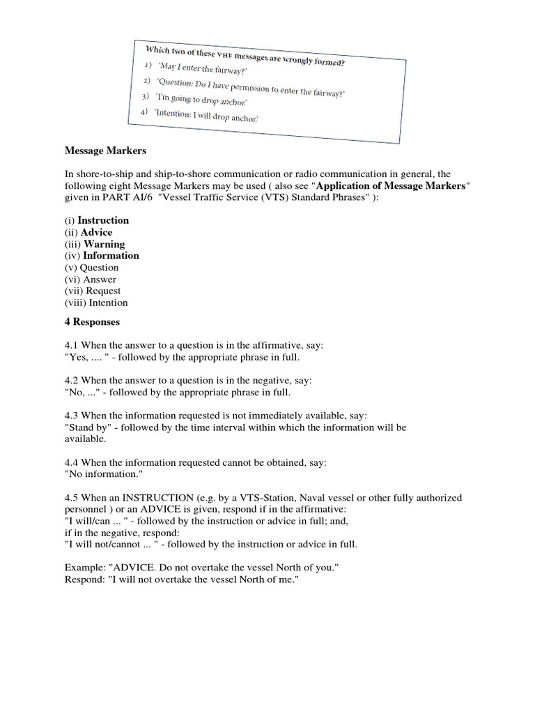 SMCP Message Markers - Student Worksheet | PDF | Question | Information