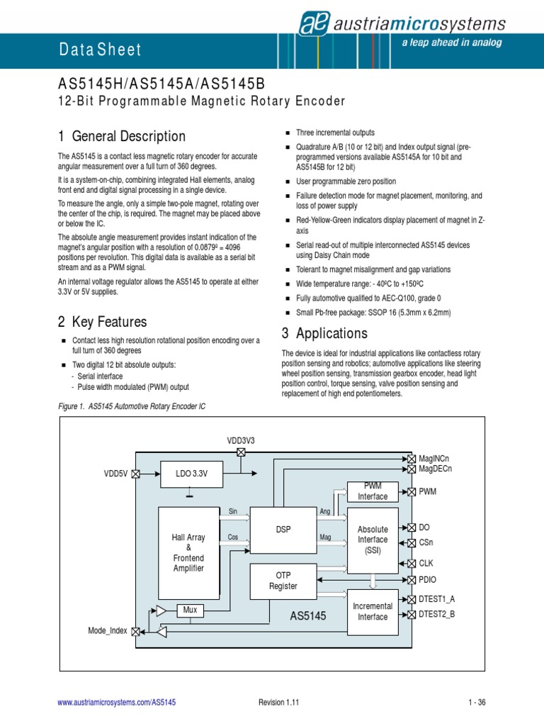 AS5145 Datasheet v1 11 | Digital & Social Media | Digital Technology