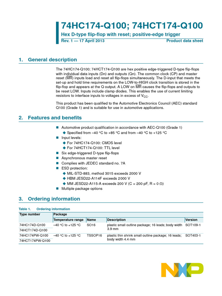Datasheet 74HC174 | PDF