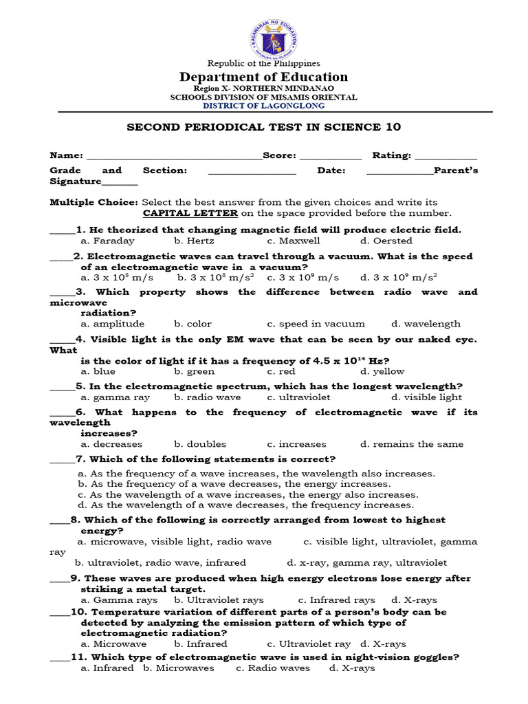 Science 10 Q2 Periodical Test | PDF