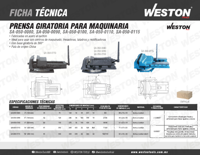 Sa-050-0100 Prensa Gir Ficha Tecnica | PDF