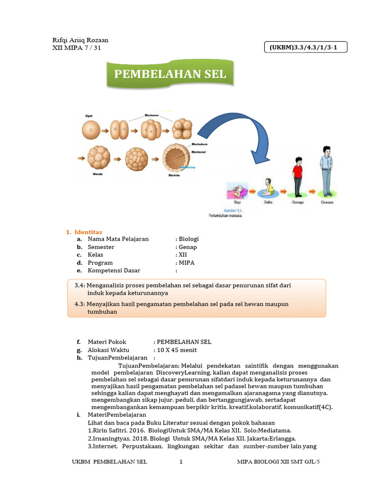 Ukbm Pembelahan Sel | PDF
