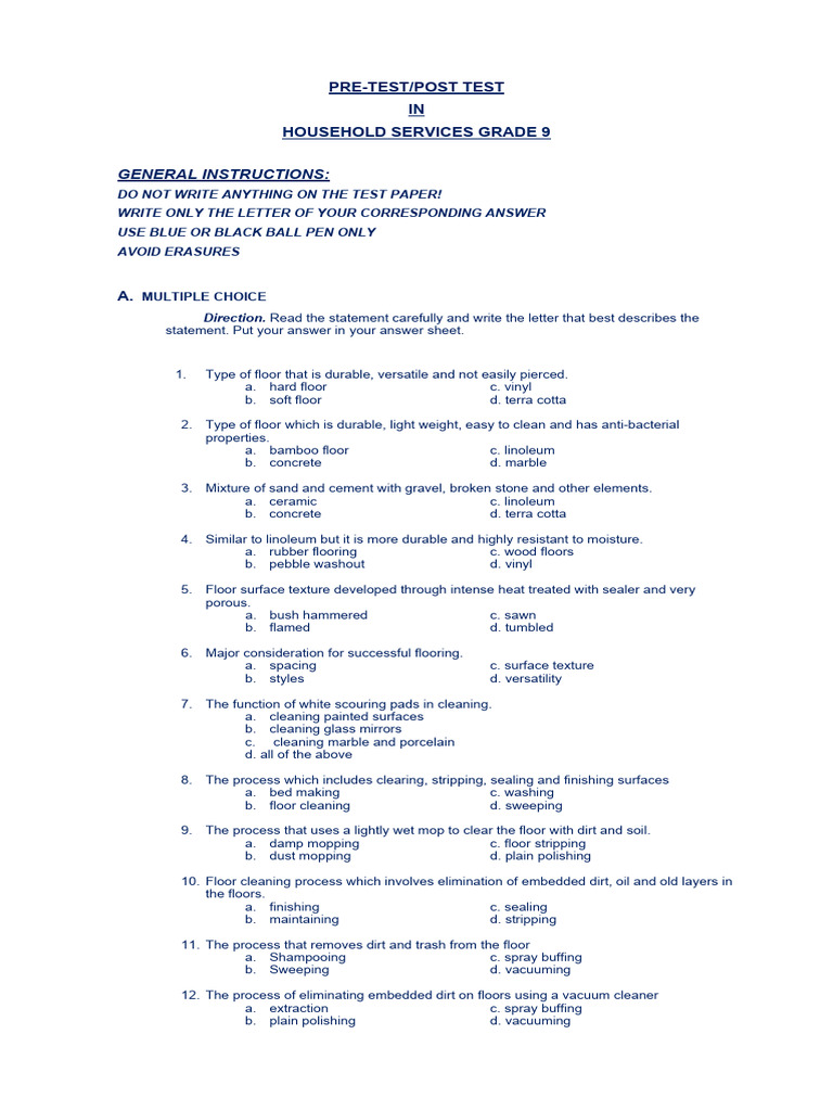 Pretest Post Test | PDF