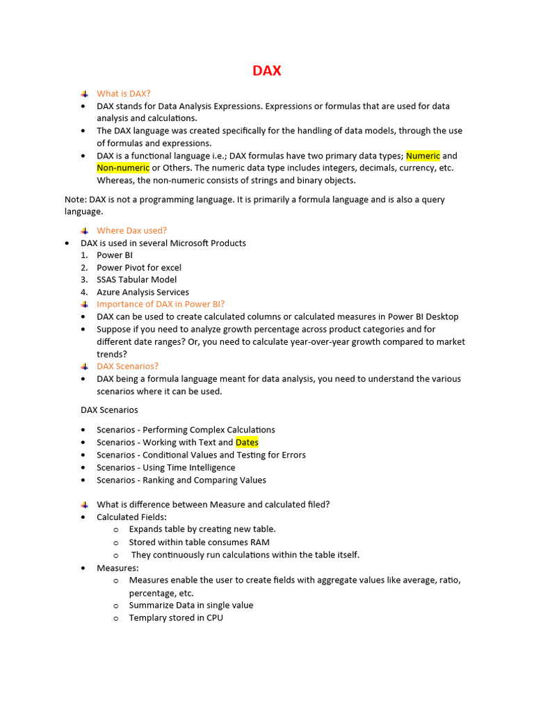 DAX Overview: Functions & Uses in Power BI | PDF | Art