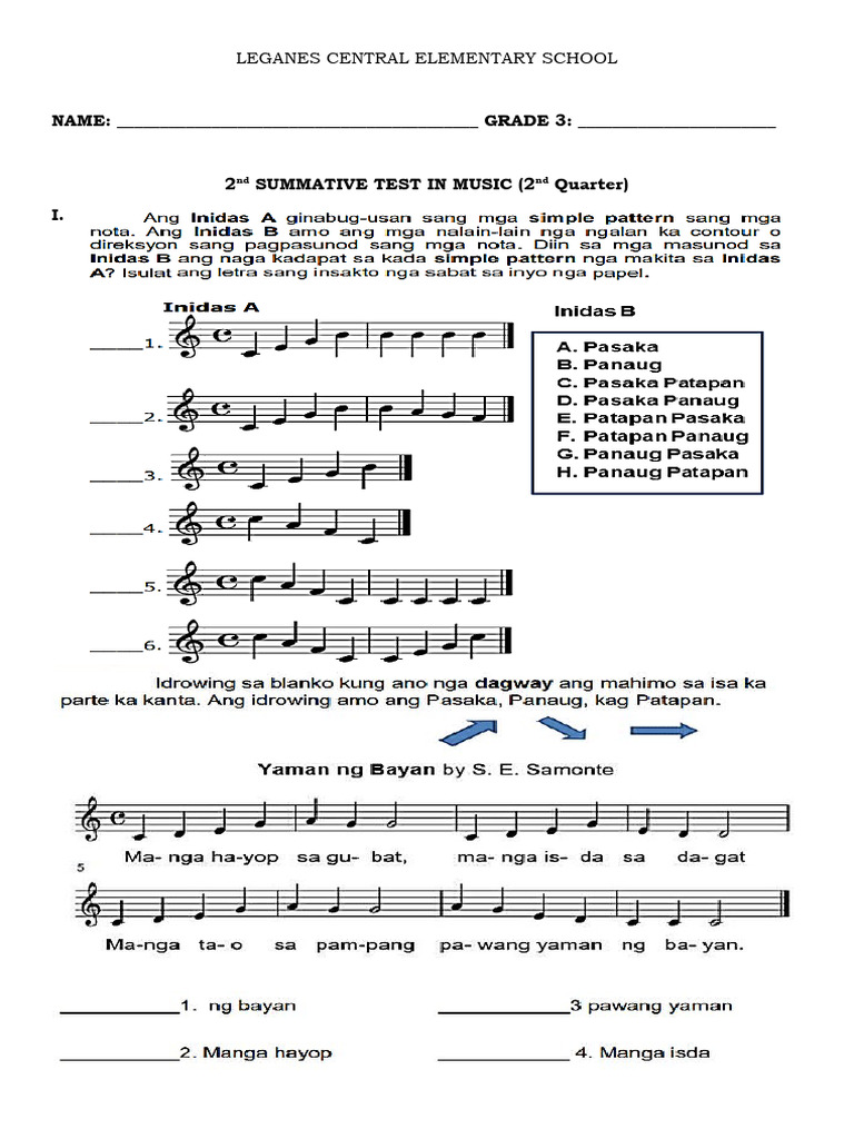 Music Summative Test 2 | PDF