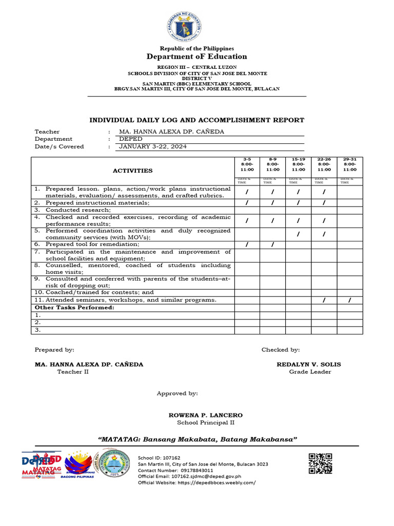 Accomplishment Report Template 2023 | PDF