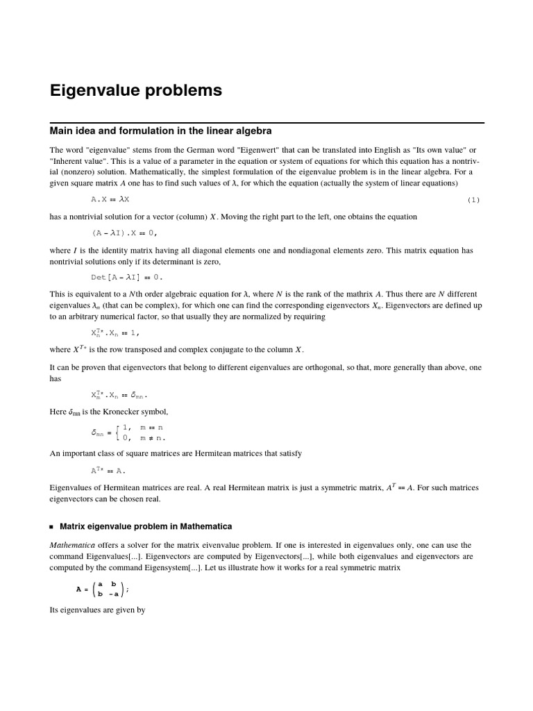 Mathematical - Physics-14-Eigenvalue Problems | PDF | Eigenvalues And Eigenvectors | Matrix ...
