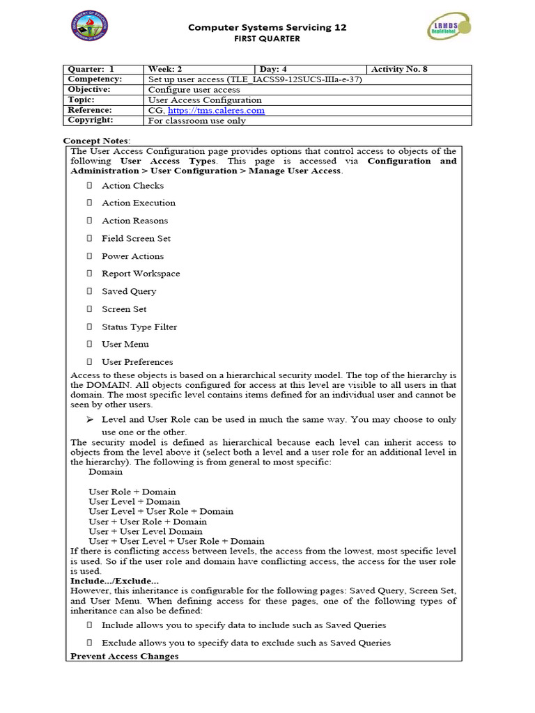 Tle-12 q1 Las Css Wk2day4 | PDF