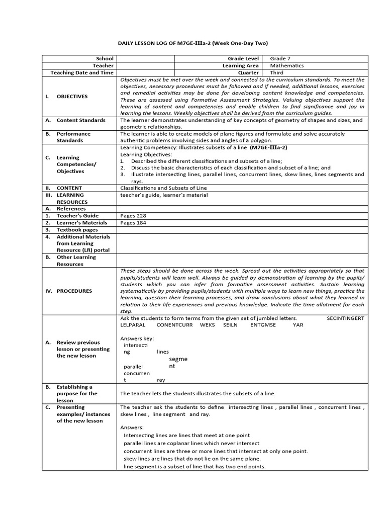 Geometry G7 Lesson Iii-Day 2 | PDF
