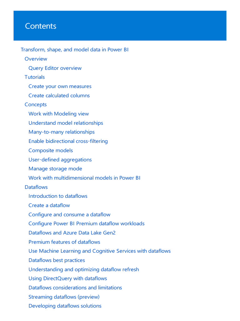 MS official POWER BI PDF | PDF