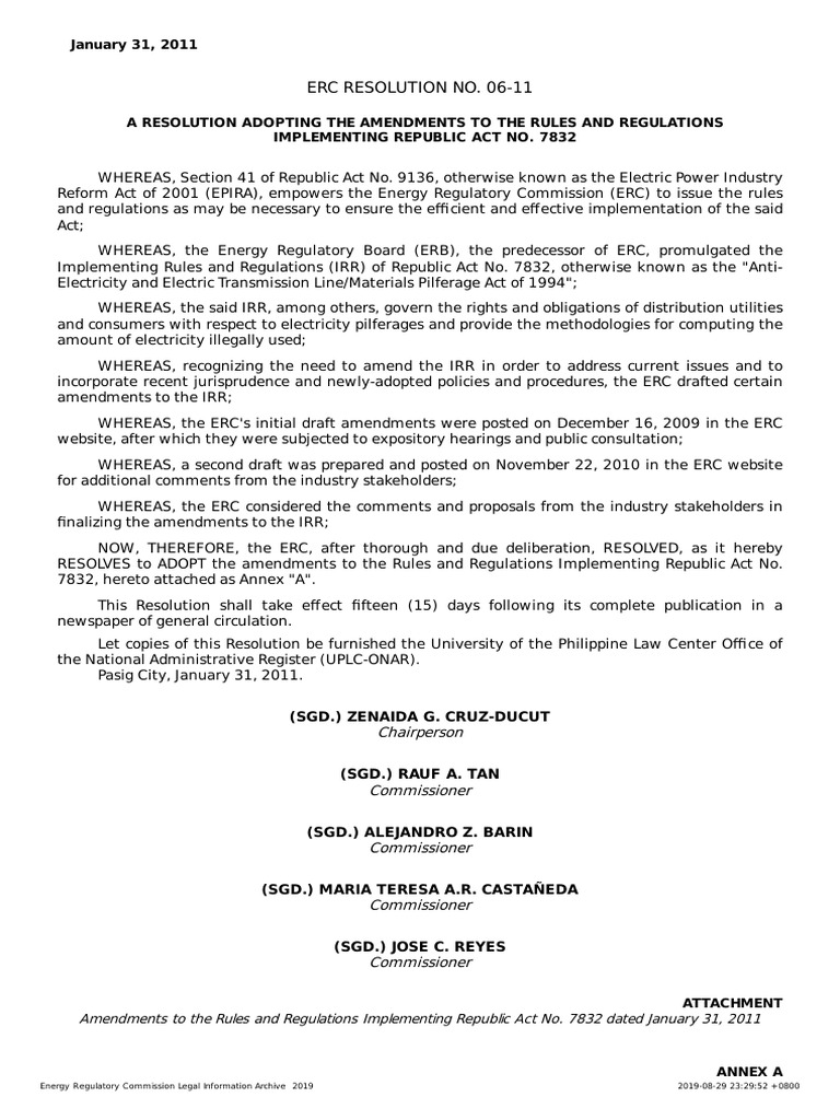 ERC RESOLUTION NO 06 1120190829-1-B5dnis | PDF | Justice | Crime & Violence