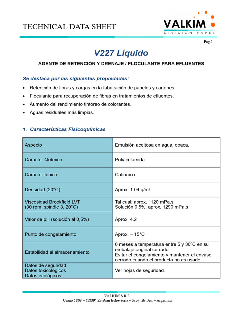 TDS V227 Liq (Rev.0) | PDF