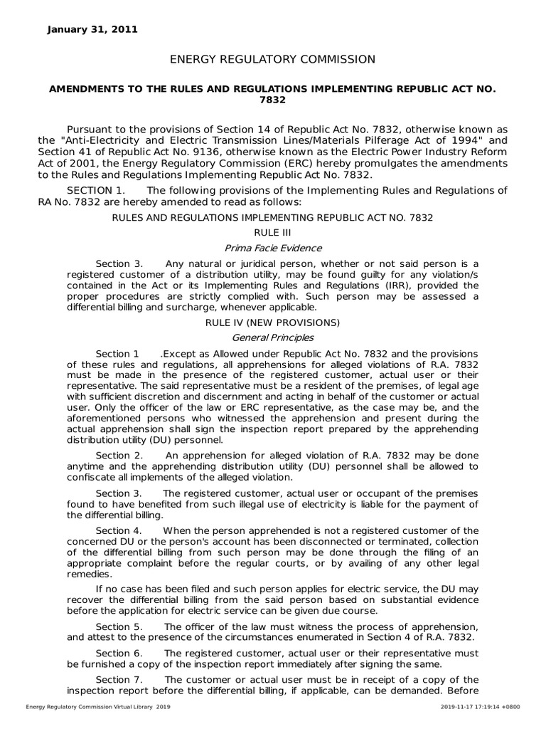 Amendments to RA 7832 Regulations | PDF