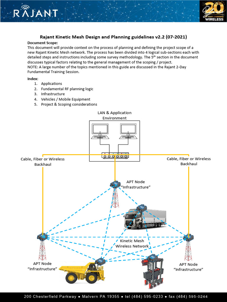 Rajant Kinetic Mesh Design and Planning guidelines v2.2 eng | PDF