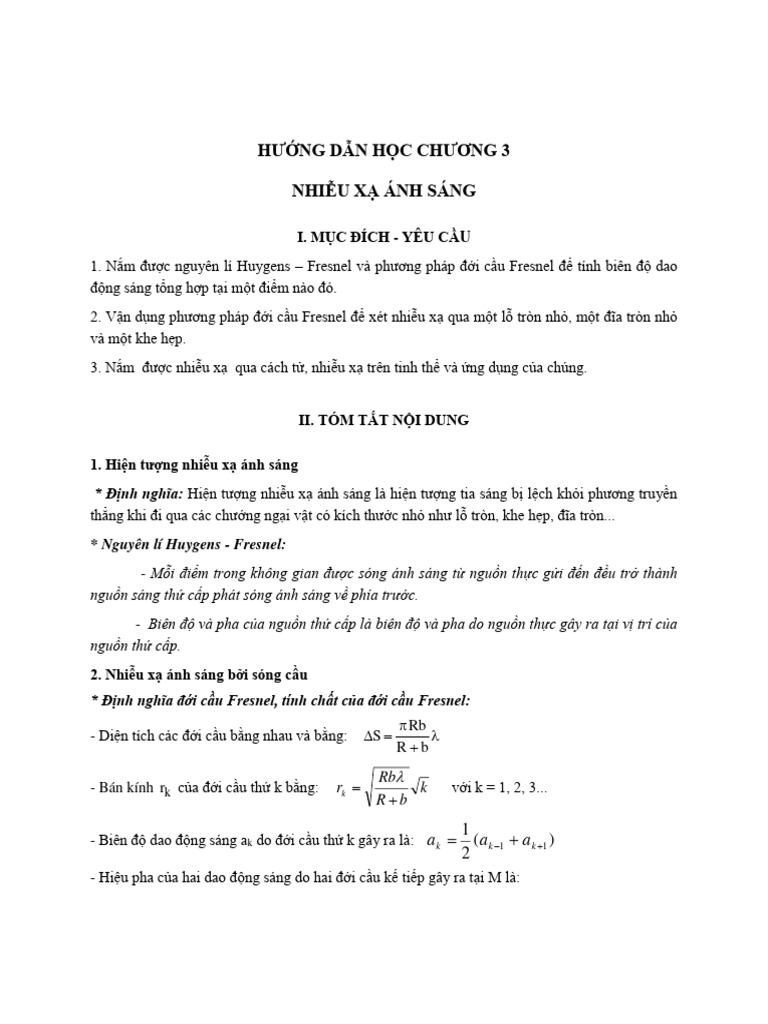 BT Chuong 3 - Nhieu Xa Anh Sang vl2 | PDF