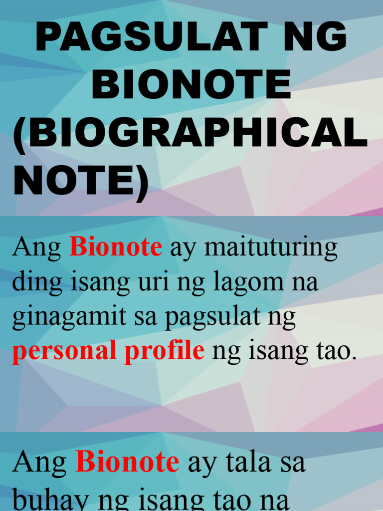 BIONOTE | PDF