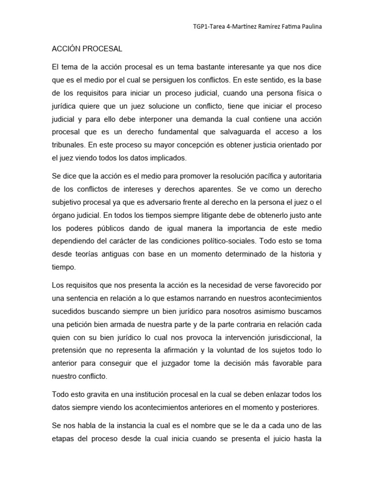Acción Procesal | PDF | Ley procesal | Sentencia (ley)