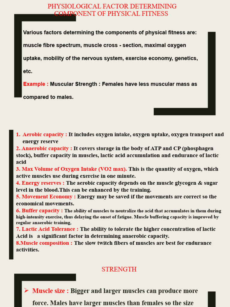 Physiological Factor Determining Component of Physical Fitness | PDF ...