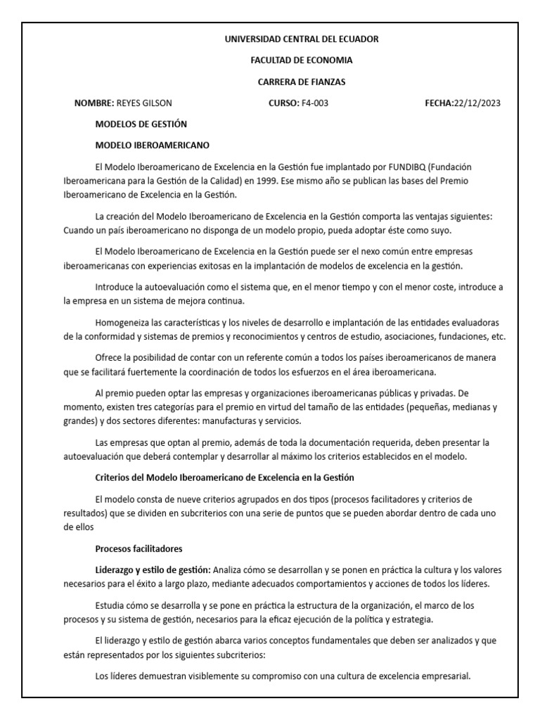 Modelos de Gestión G.R | PDF | Liderazgo | Negocios económicos