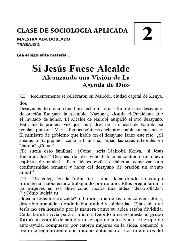 Si Jesus Fuera Alcalde 1 | PDF | Jesús | Iglesia Católica