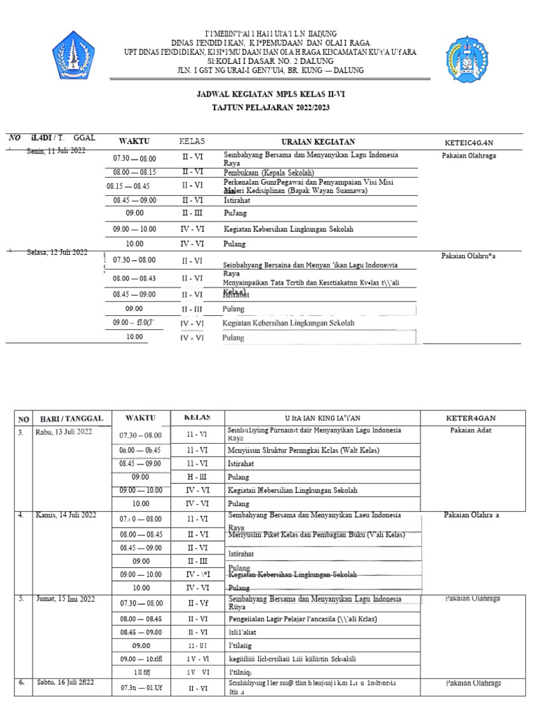 Jadwal MPLS 2022 | PDF