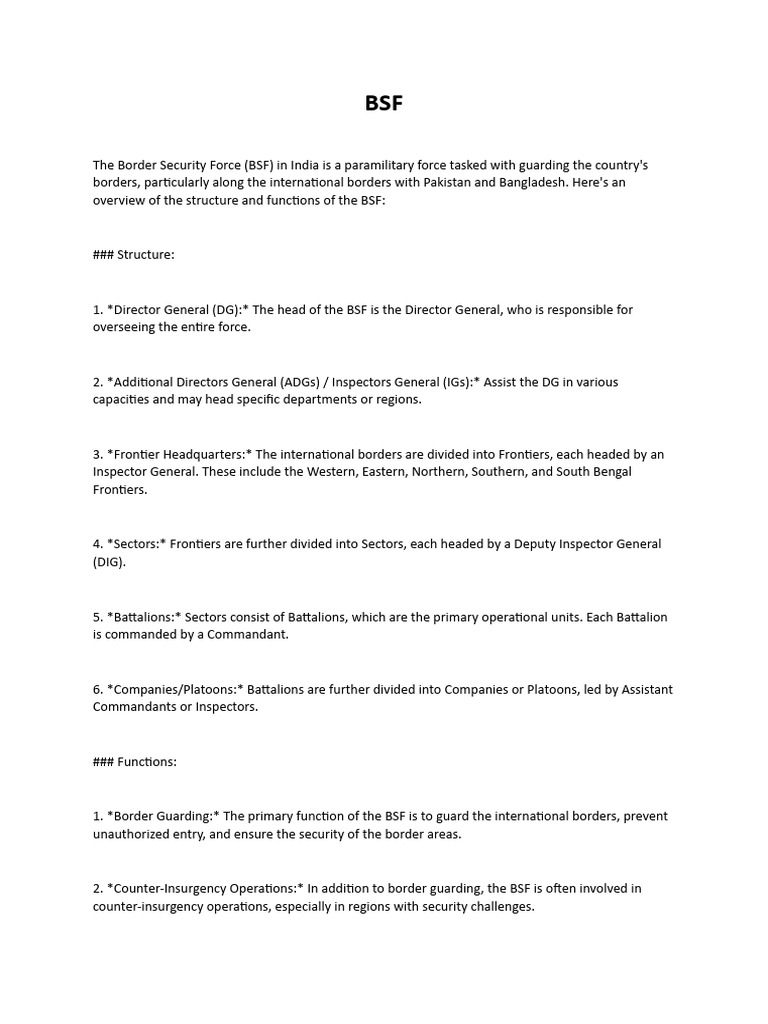 BSF | PDF | Police | Forensic Science