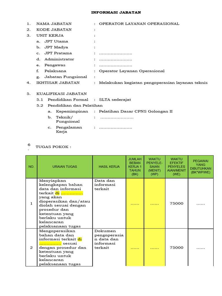 Operator Layanan Operasional - BKN | PDF