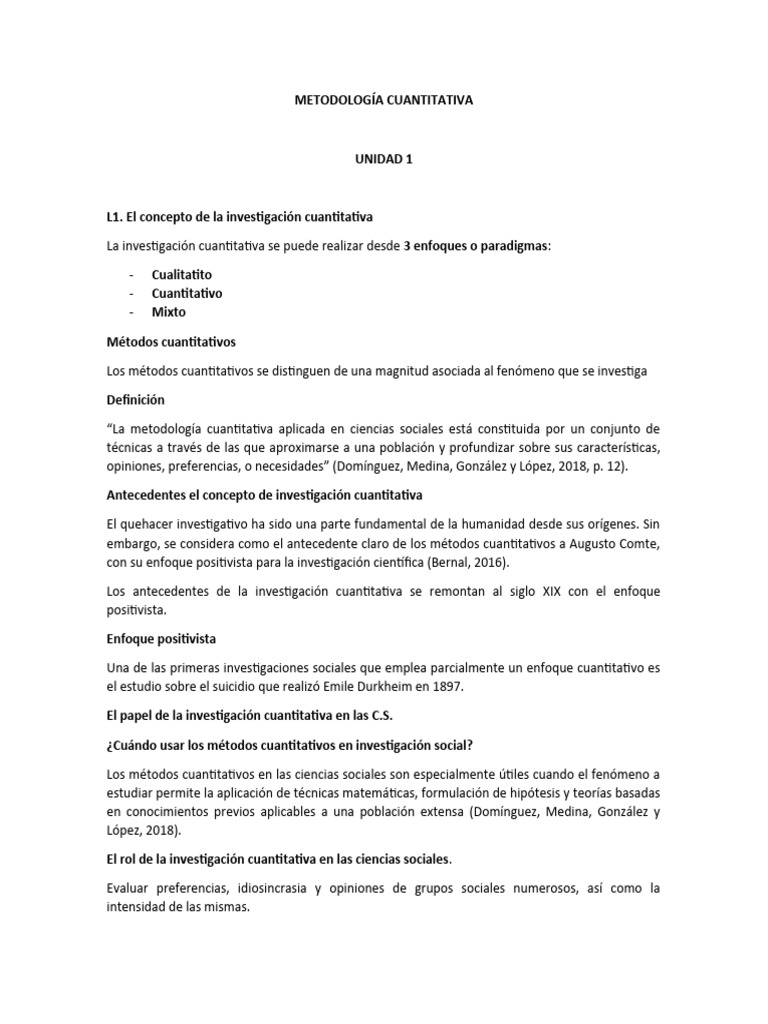Metodología Cuantitativa | PDF | Experimentar | Investigación cuantitativa
