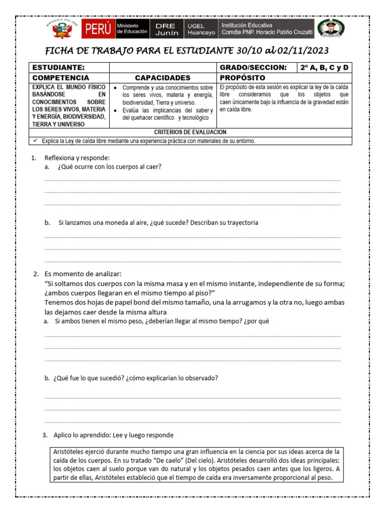 Unidad 9 - Ficha - Sem 3 - Ciencia 2° | PDF