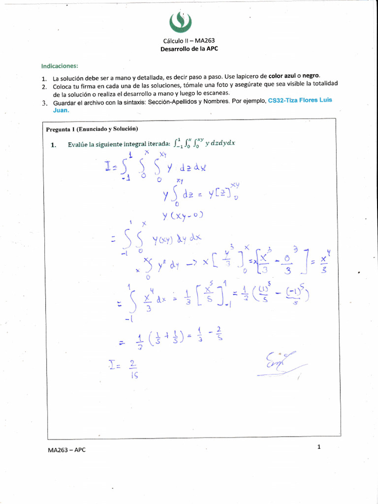 Ejercicios de Cálculo II - MA263 APC | PDF