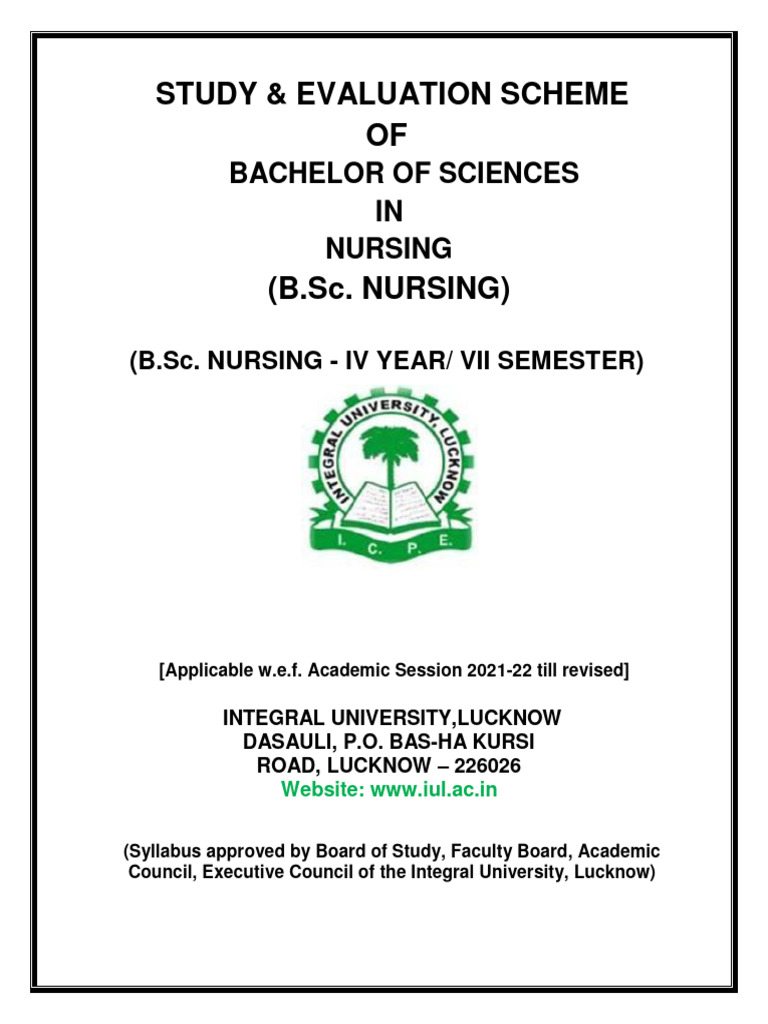 2108 - Icon-9982-7. B.sc. Nursing Seventh Semester Syllabus | PDF ...