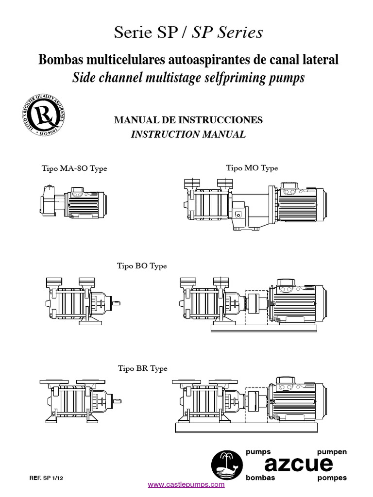 Azcue Bomba Serie SP | PDF | Ingeniería mecánica | Química Física