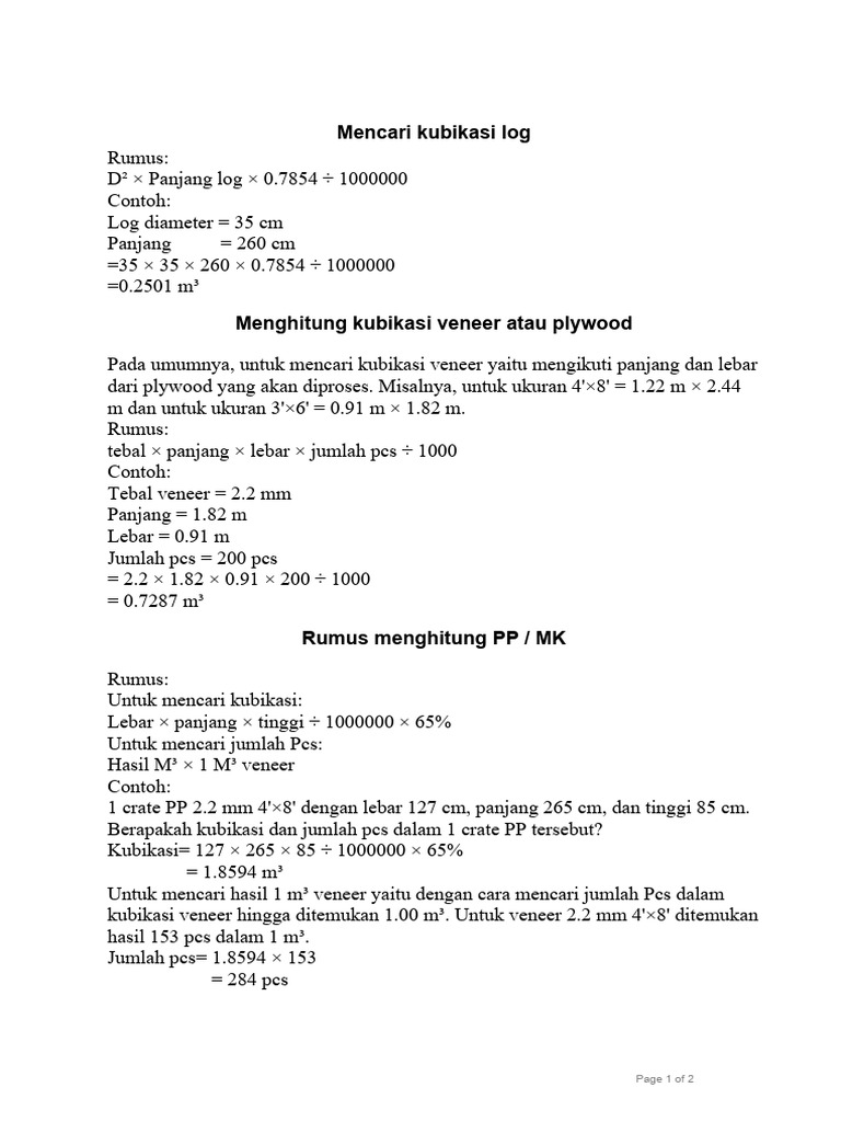 Rumus2 Plywood | PDF