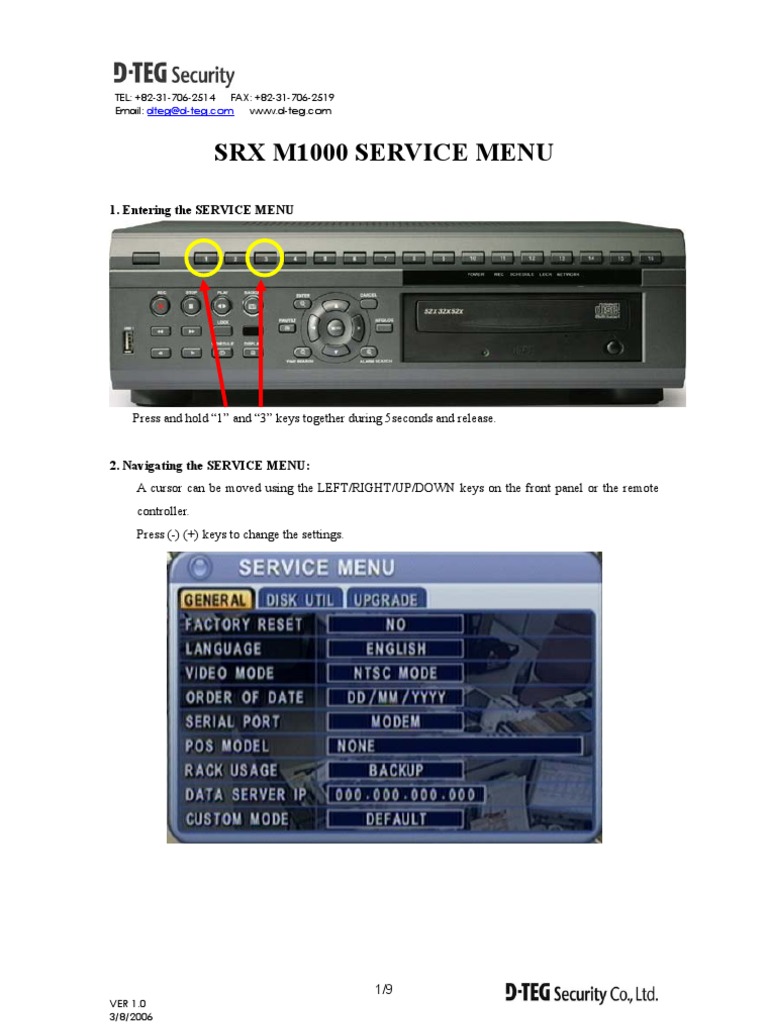 SRX M1000 DVR Setup Guide | PDF | Digital Video Recorder | Hard Disk Drive