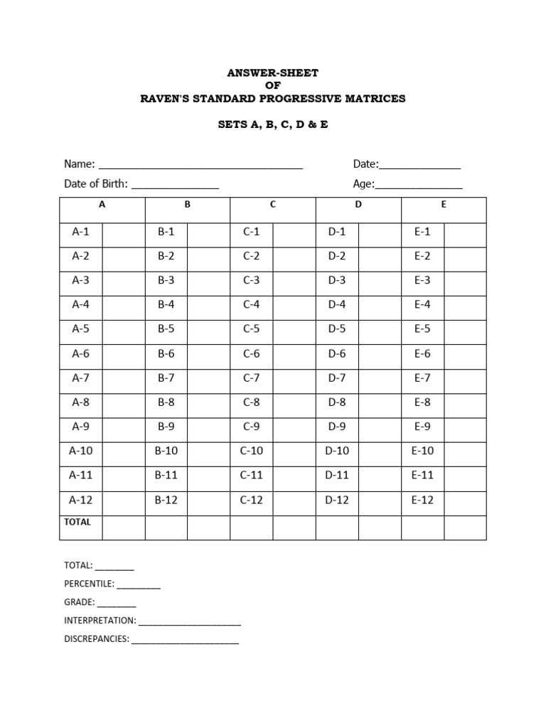 Answer Sheet RPM | PDF