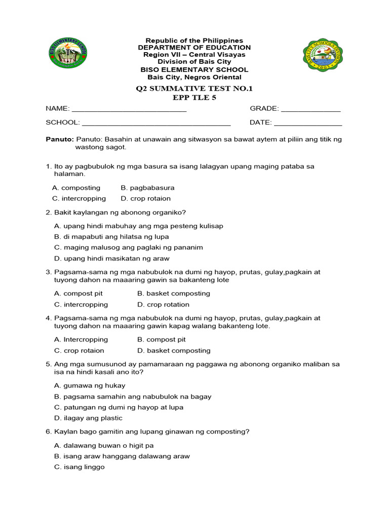 Summative Test | PDF
