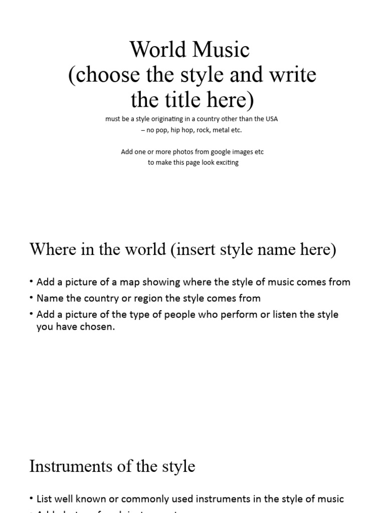 World Music powerpoint template | PDF