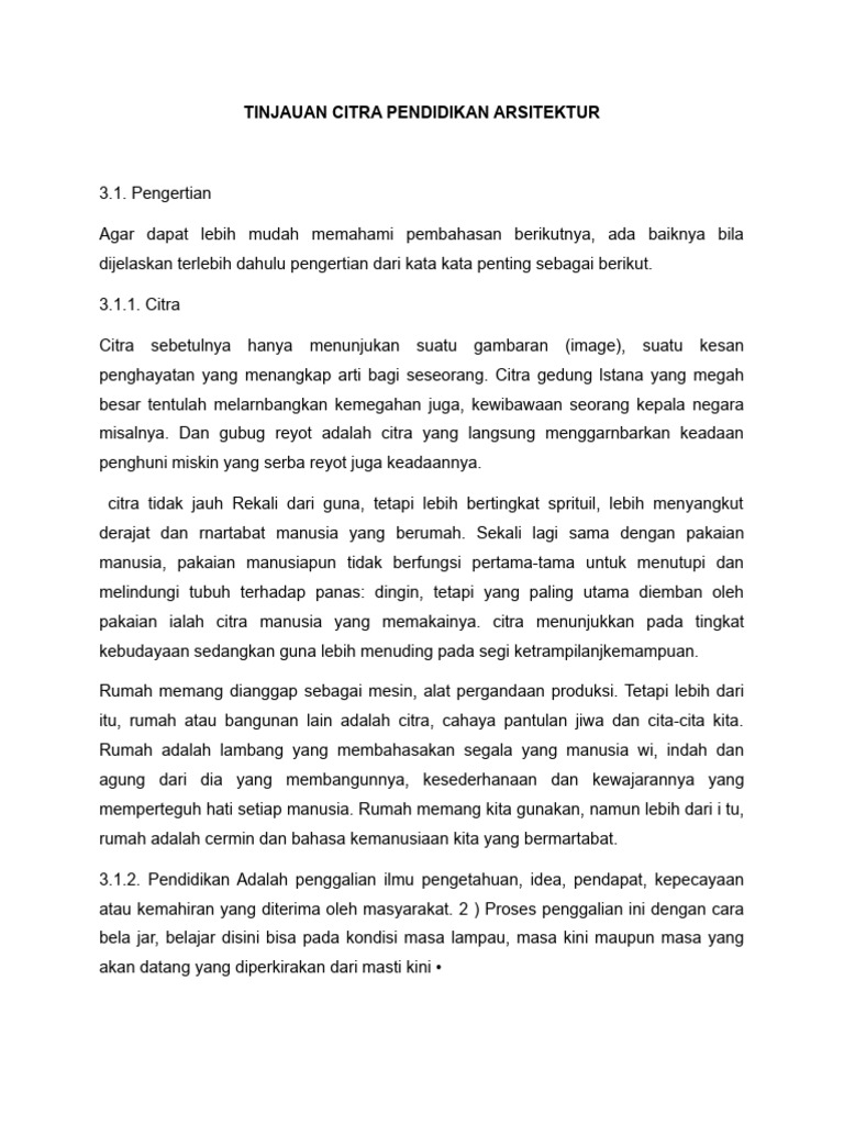 Pendidikan Arsitektur dan Rapoport | PDF