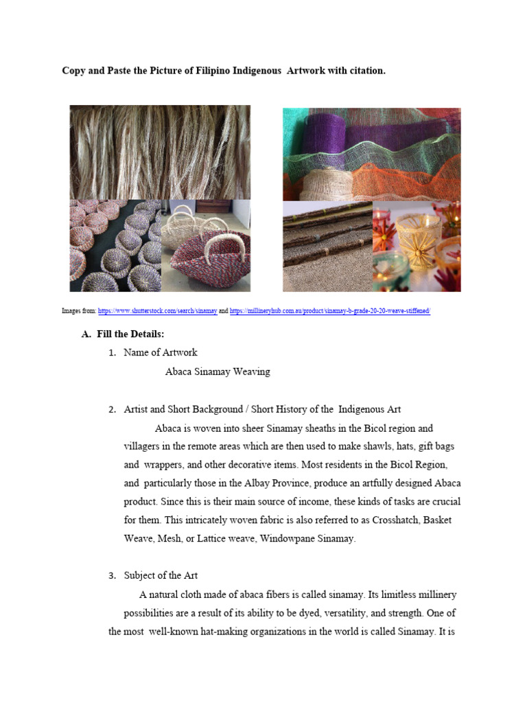 Abaca Sinamay Weaving in Bicol Region | PDF | Home & Garden